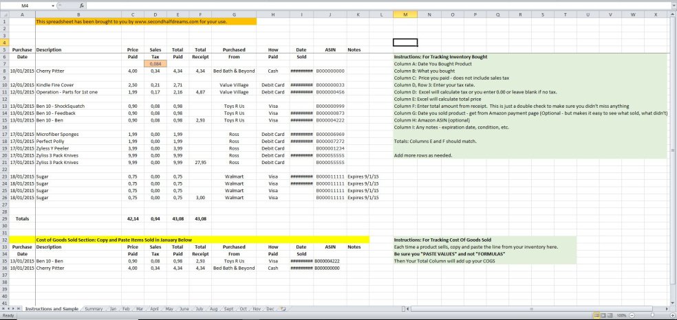 Inventory and COGS Excel Spreadsheet - Eloquens