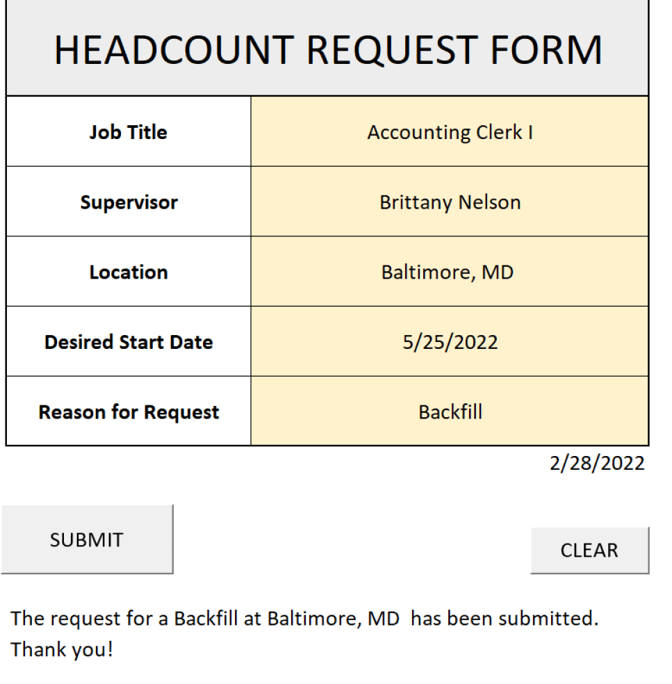 Headcount Request Form Eloquens
