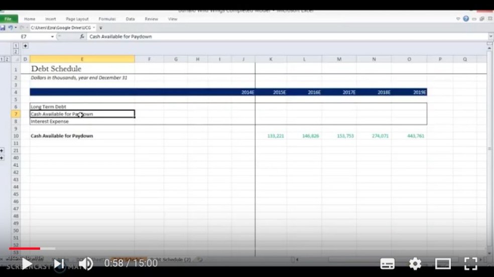 How to Create a Financial Model for an Advanced Debt Schedule - Eloquens