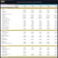 Public (Charity) Foundation Financial Model - 5 Year Forecast - Eloquens