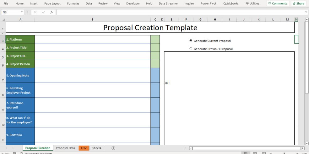 Create Freelancing Proposal with Excel - Eloquens