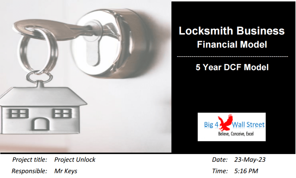 Locksmith Business - DCF 10 Year Financial Model - Eloquens
