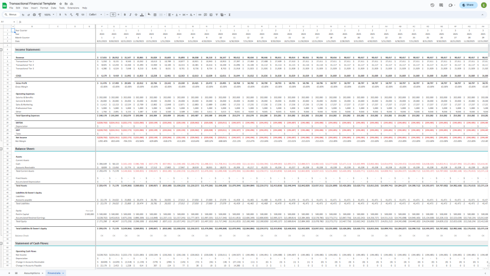 Transactional Financial Template - Eloquens