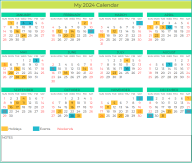 Google Sheets Calendar 2024 with 24 Formats – FREE Download - Eloquens
