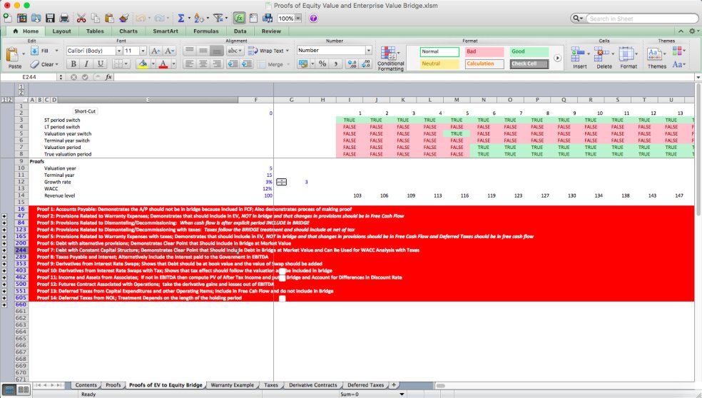 Bridge between Equity value and Enterprise value - Illustration Model ...