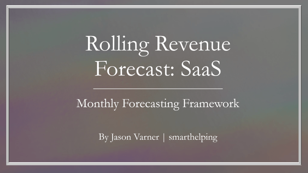 SaaS Rolling Revenue Forecasting Template - Eloquens
