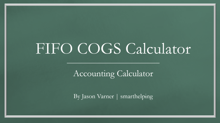 FIFO-Based COGS Inventory Valuation Template in Excel - Eloquens
