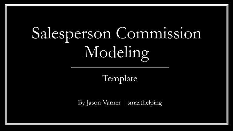 Salesperson Commission Sensitivity Analysis - Eloquens