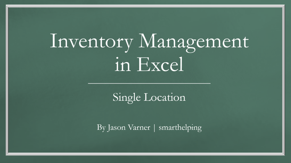 Inventory Tracking Excel Template - Single Location - COGS Logic - Eloquens