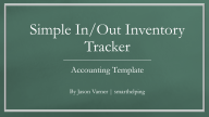 Simple In/Out Inventory Management Excel Template - 1 Location - - Eloquens