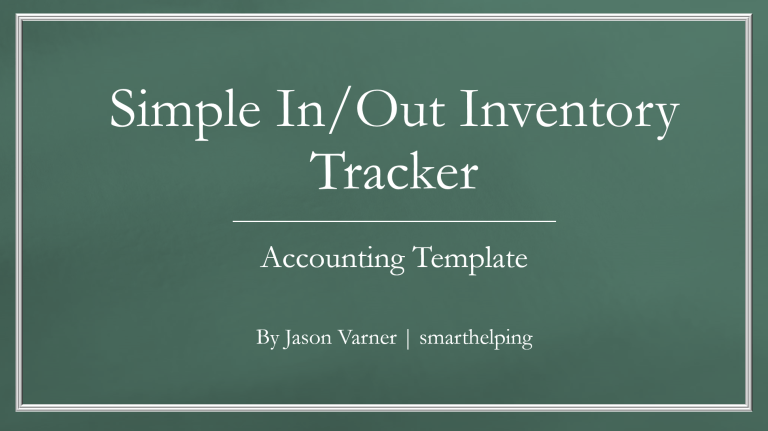 Simple In/Out Inventory Management Excel Template - 1 Location - - Eloquens
