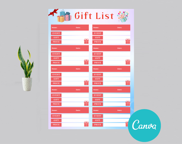 Gift List Planner - Eloquens