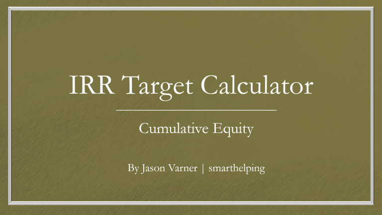 IRR Targeting Investor Tool - Eloquens