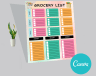 Colorful Grocery List Planner - Eloquens