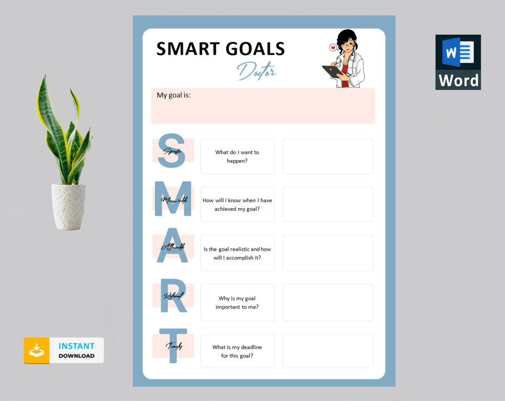 Smart goals for doctor template - Eloquens