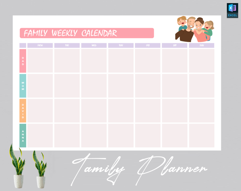 Family weekly Planning Template - Eloquens