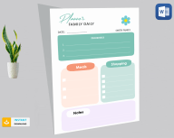 Family daily planner template - Eloquens
