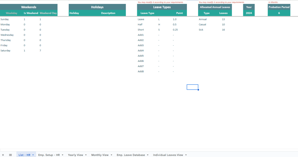 Dynamic Leave Tracker - Google Sheets - Eloquens