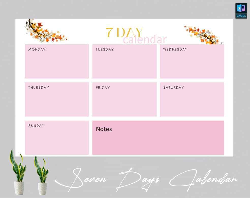 7 Days Weekly Planner Template - Eloquens