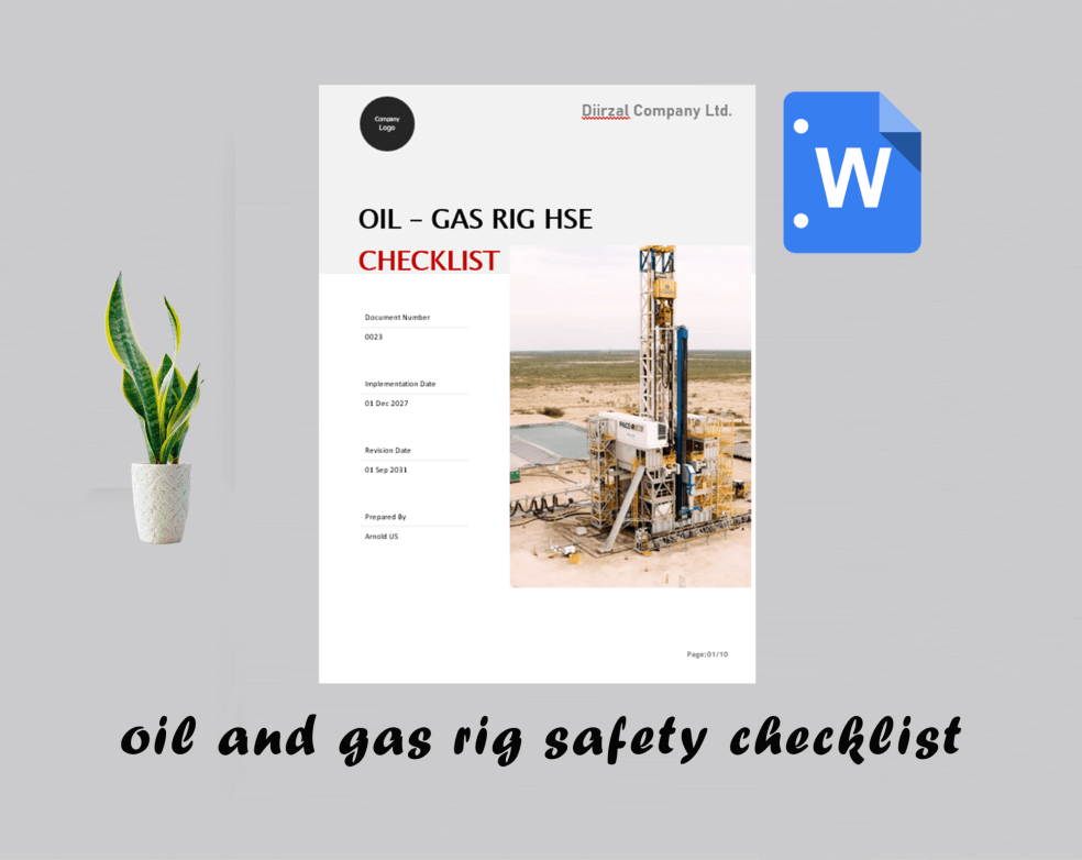 oil and gas rig safety checklist template - Eloquens