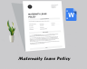 Maternity Leave Policy Template - Eloquens