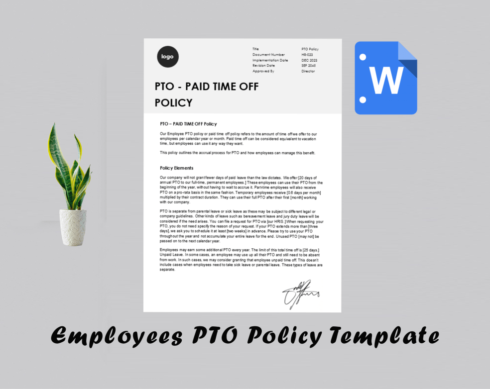 Employees PTO Policy Template - Eloquens