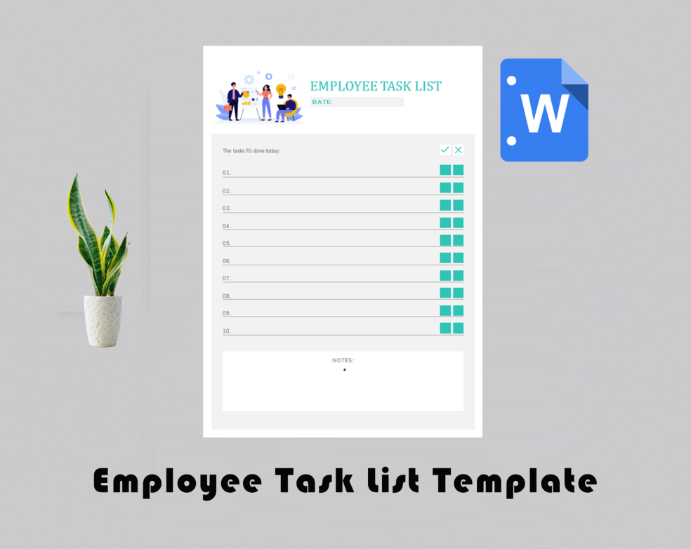 Employee Task List Template - Eloquens