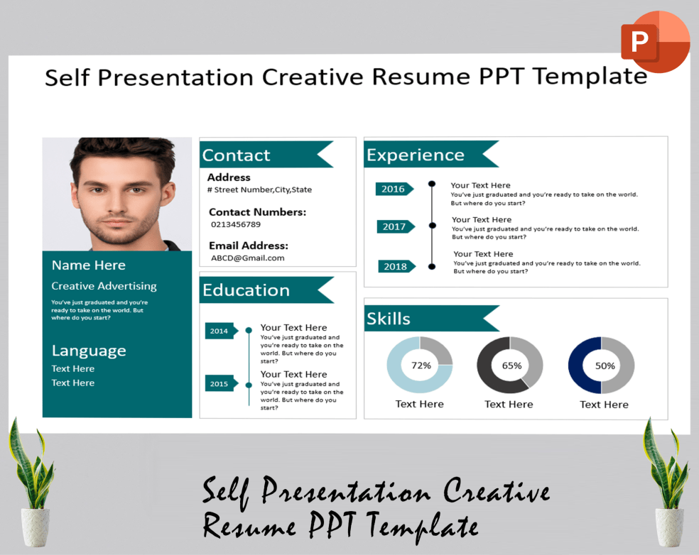 Self Presentation Creative Resume PPT Template - Eloquens