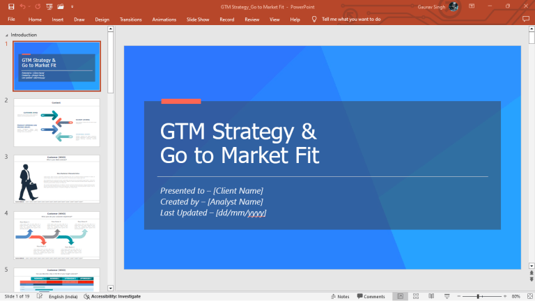 GTM Strategy or Go-to-market fit Templates - Eloquens