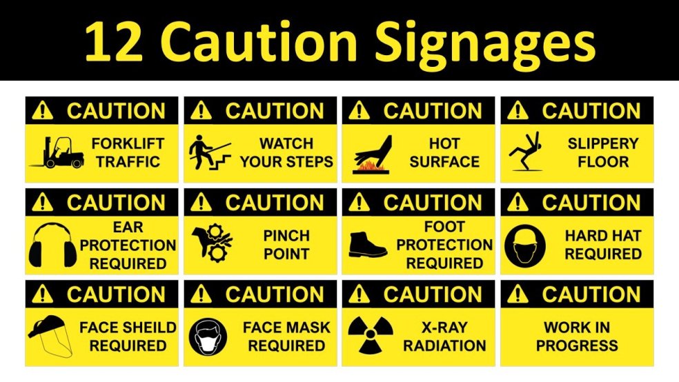 12 Caution Signages - Eloquens