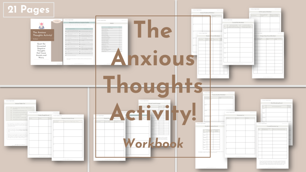 Quiet the Unwanted Negative Anxious Thoughts Activity Workbook- CBT ...