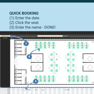 Seat Booking with Interactive Floor Plan Excel Template, Office Space ...
