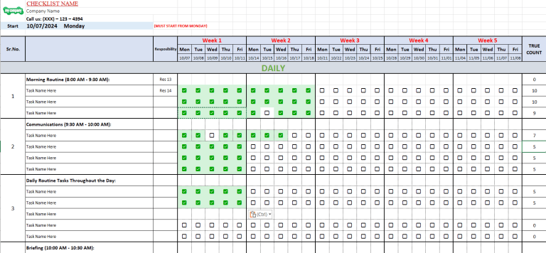 Daily, Weekly, and Monthly Routine Planner Checklist - Eloquens