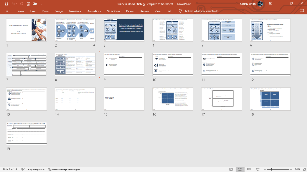 Business Model Strategy Template & Worksheet - Eloquens