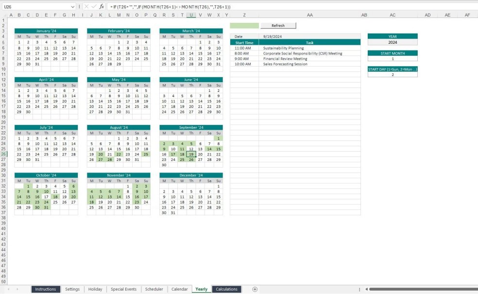 Dynamic Yearly and Monthly Calendar / Appointment Scheduler - Eloquens