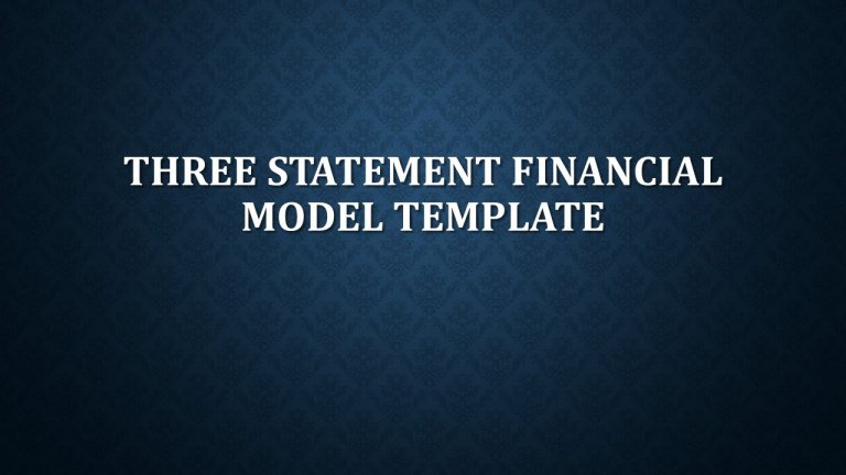 Three-Statement Financial Model Template - Eloquens