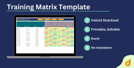 Training Matrix Excel Template | Employee Training Tracker | Course ...