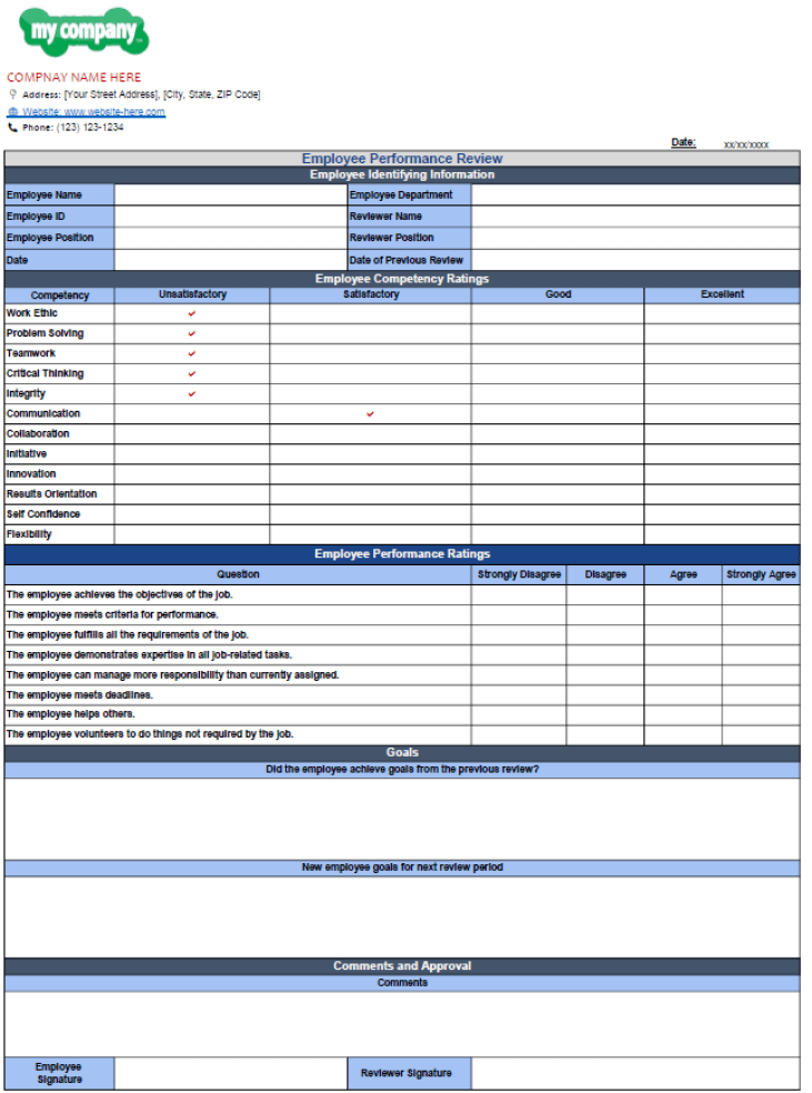 Employee Performance Review & Development Plan Template - Eloquens
