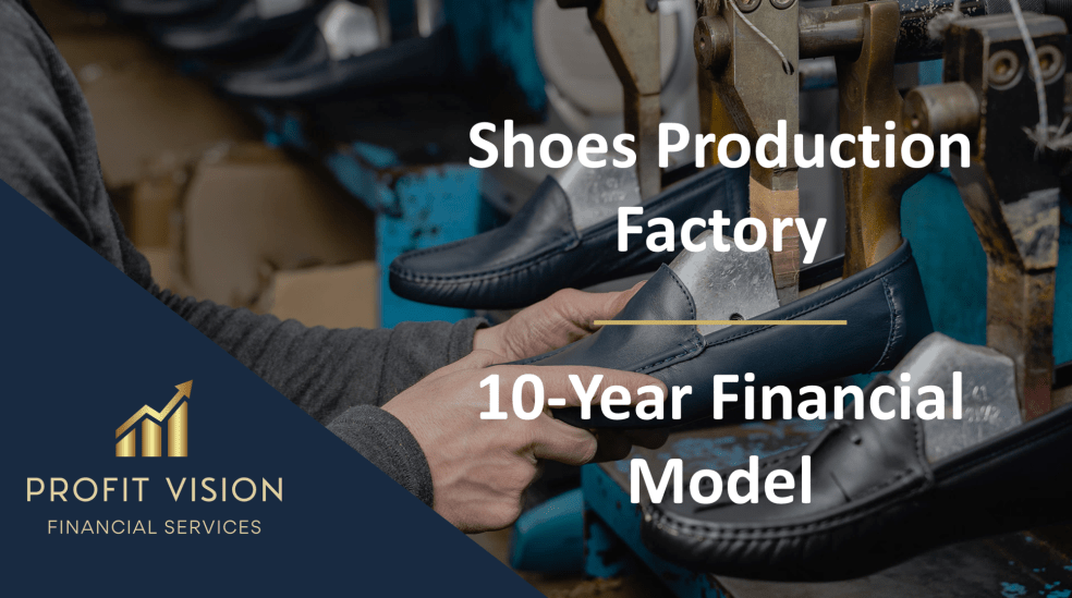 Shoes Production Factory - Dynamic 10 Year Financial Model - Eloquens