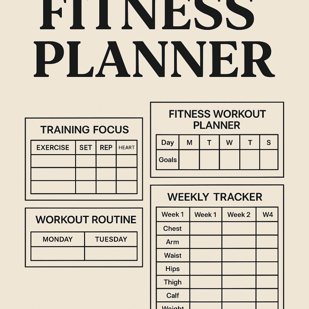 Fitness Planner | 12-Week Goal-Focused Workout & Health Tracker - Eloquens