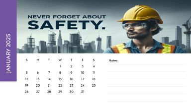 Safety Calendar 2025 PPT - 100 % Fully Editable - Eloquens