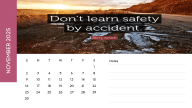 Safety Calendar 2025 PPT - 100 % Fully Editable - Eloquens