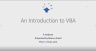 An Introduction to VBA Course - Eloquens