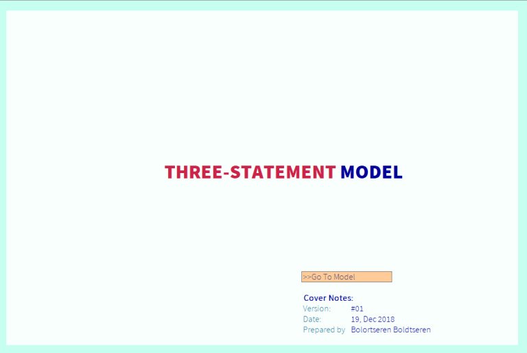 Three Statement Excel Model Template - Eloquens