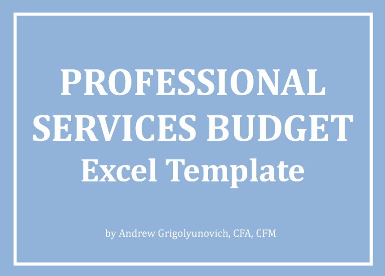 Professional Services Budget Excel Template - Eloquens