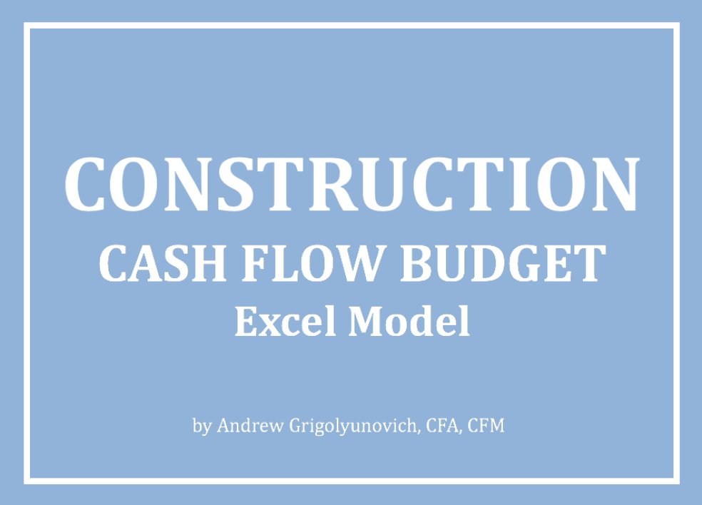 Construction - Cash Flow Budget Excel Model - Eloquens