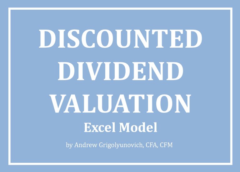 Discounted Dividend Valuation Excel Model Template - Eloquens