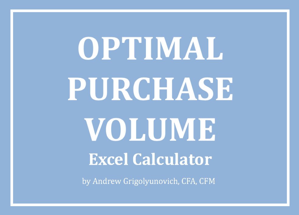 Optimal Purchase Volume Excel Calculator - Eloquens