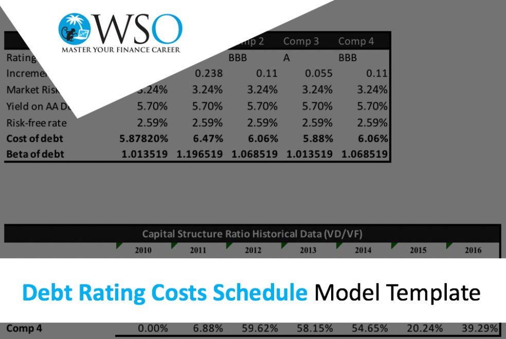 Debt Rating Costs Schedule - Excel Model Template - Eloquens