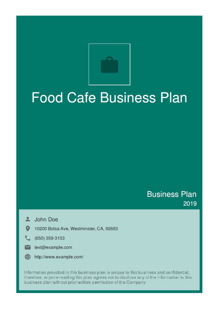 Food Cafe Business Plan Example - Eloquens